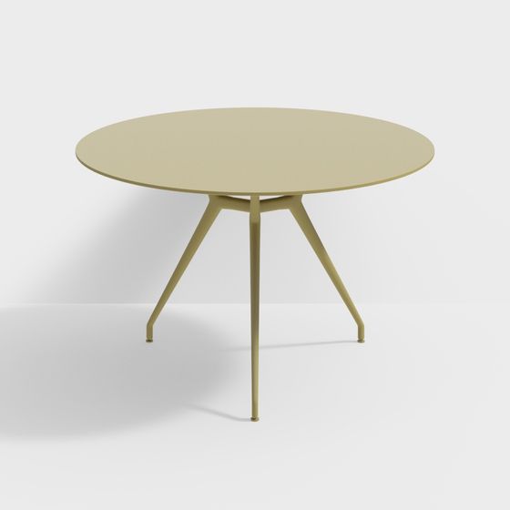 Elegant Low-Poly Round Table 3D model for Modern Spaces