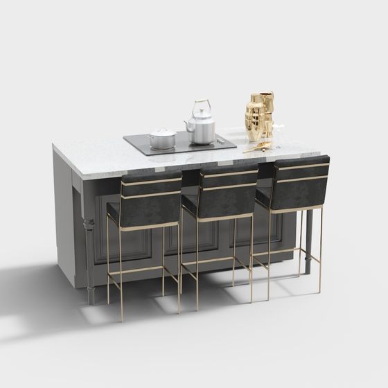 Stylish Urban Bar Counter 3D model