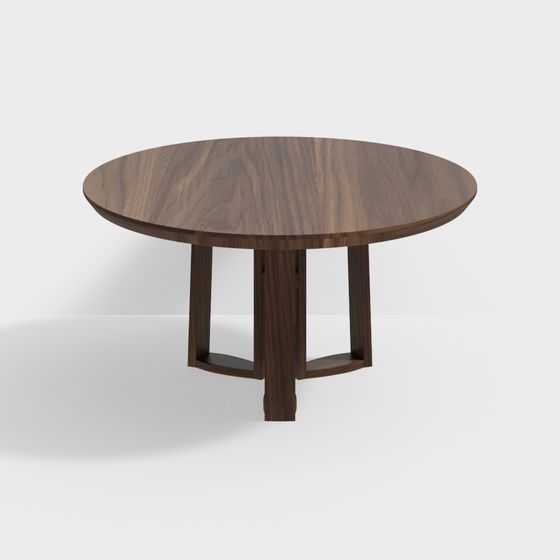 Elegant Low-Polygon Round Table 3D model for Creative Spaces