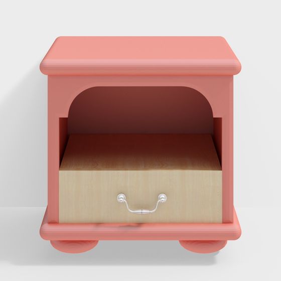 Pink Cute Creative Nightstand 3D Model – Free Fun Decor
