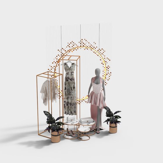 Fashion Showcase 3D Model – Low-Poly Elegant Display