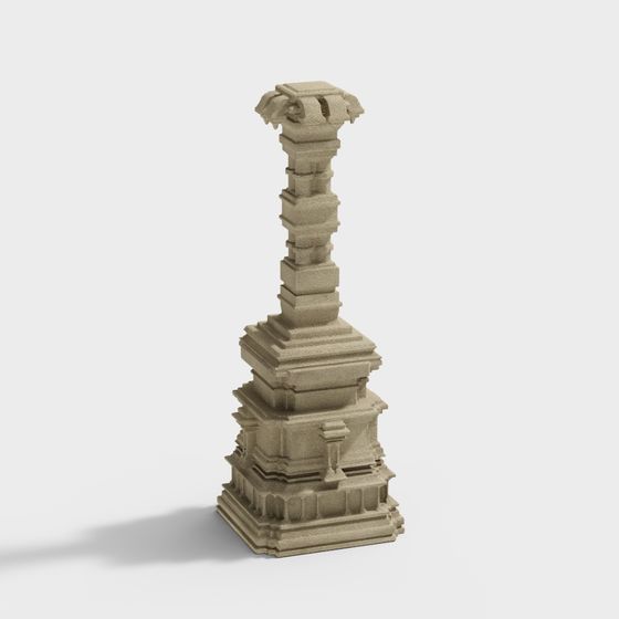 Ancient Roman Column Low-Poly 3D model