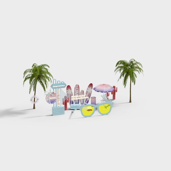 Beach Paradise 3D model for Creative Projects