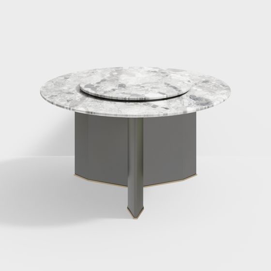 Gray Oreo Dining Table 3D Model – Free