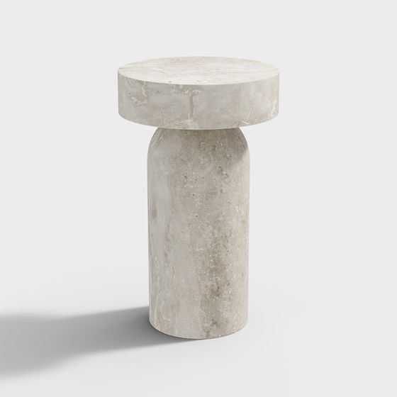 Concrete Cylinder Stool 3D Model – Textured Concrete Design