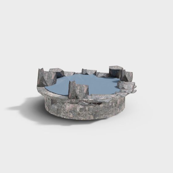 Low-Poly Rock Lakeside 3D model