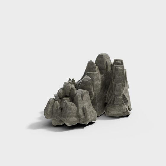 Low Poly Detailed Mountain 3D model