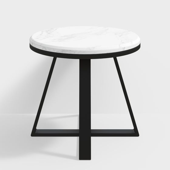 Elegant Low-Poly Round Table 3D model