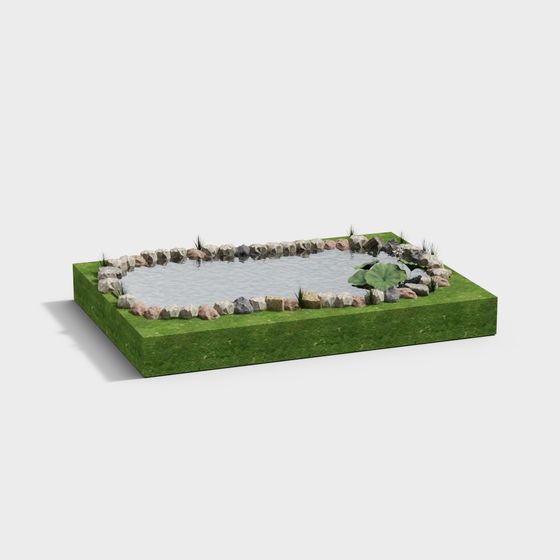 Garden Pond 3D Model for Designers and Developers