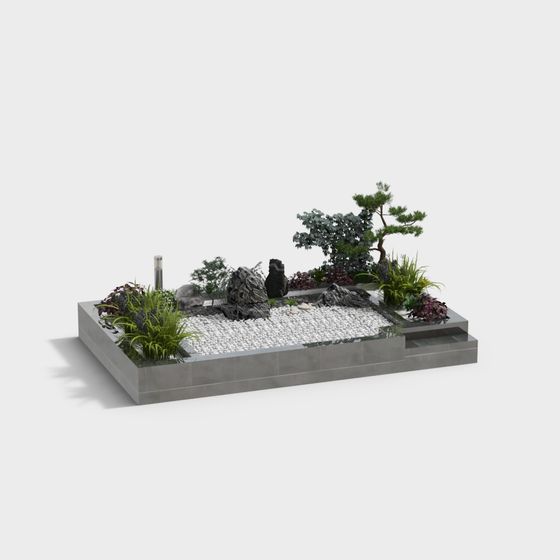 Zen Garden 3D model - Tranquil Beauty