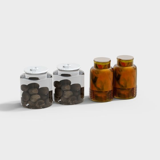 Low Poly Storage Jar Set 3D model