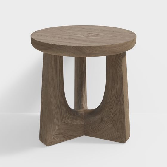 Stylish Low-Polygon Round Table 3D model for Modern Spaces