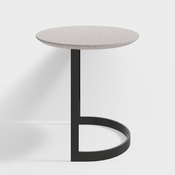 Low-Poly Artistic Round Table – Stone Texture 3D Model