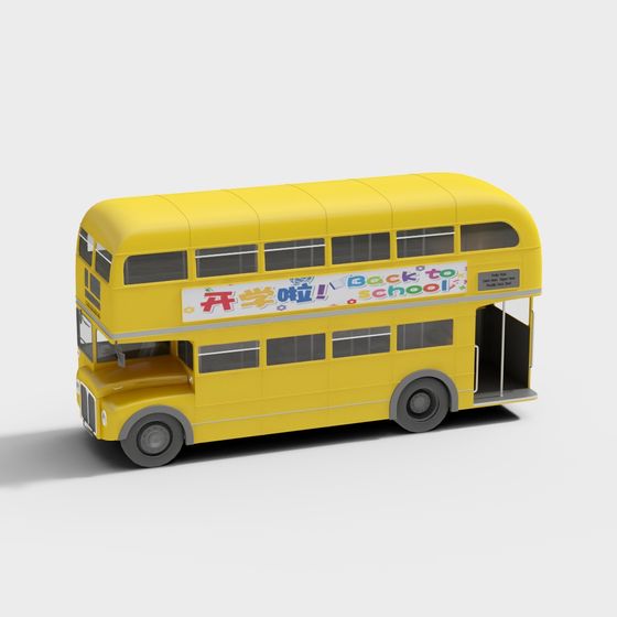 Back to School Bus 3D model
