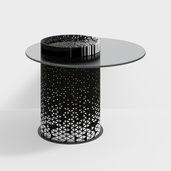 Geometric Shadow Round Table 3D Model – Futuristic Design