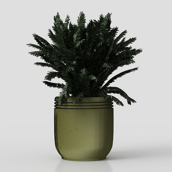 Urban Oasis Low Poly Plant 3D Model