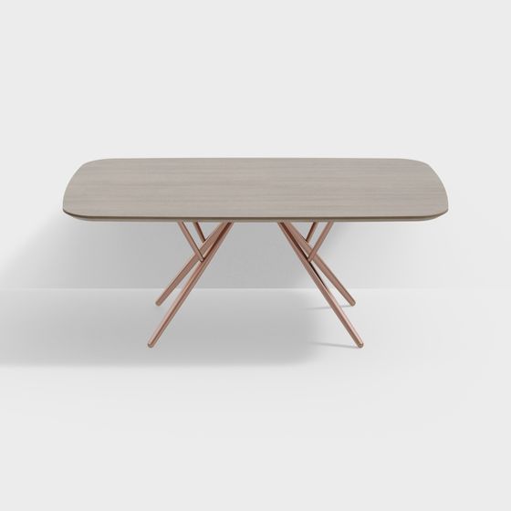 Sleek Low-Polygon Dining Table 3D model