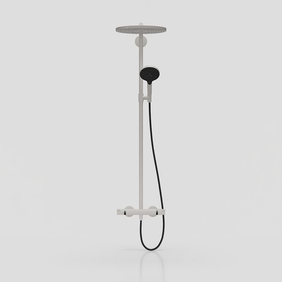Modern Minimalist Shower System 3D Model – Low-Poly Design