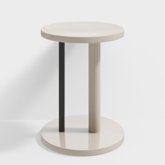 Contemporary Low-Poly Round Table 3D model