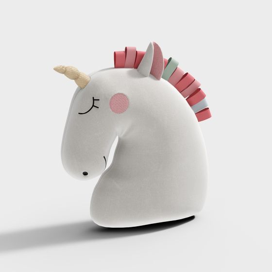 Charming Low-Poly Unicorn Pony 3D Model