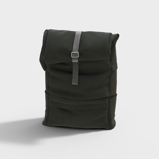 Stylish Low-Poly Backpack 3D Model – Olive Green Design