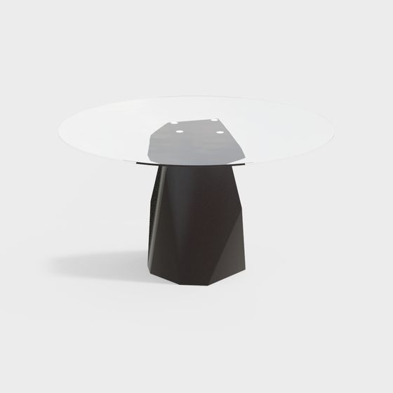 Prismatic Round Table 3D Model – Geometric Low-Poly Design
