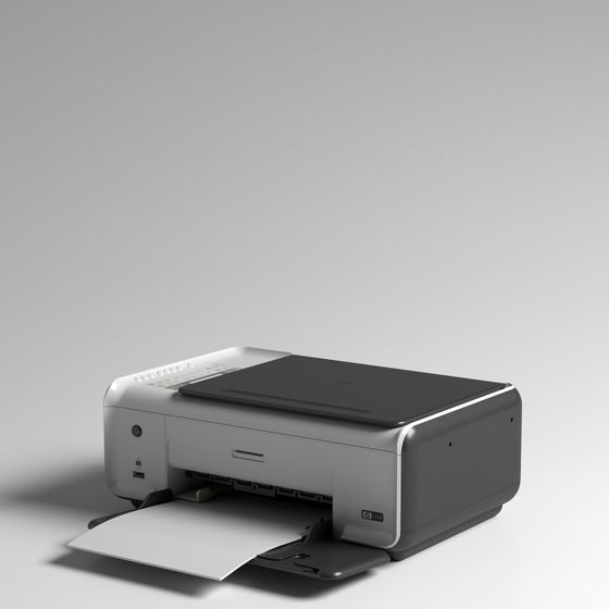 Gray Printer 3D Model – Free Resource