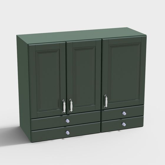 Stylish Low-Poly Storage Cabinet 3D model
