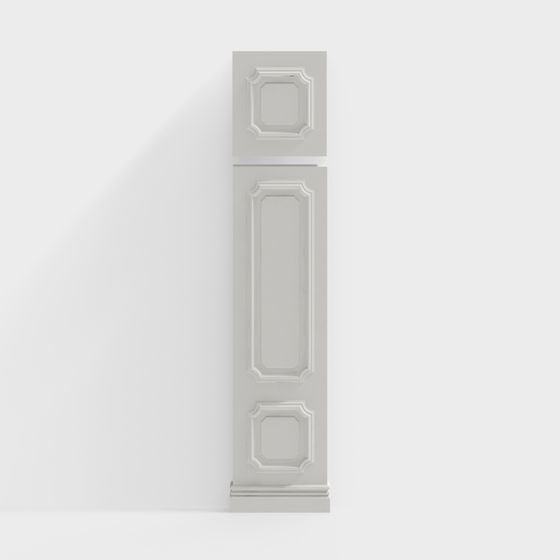 Classical Column 3D Model – Low-Poly Gray Design