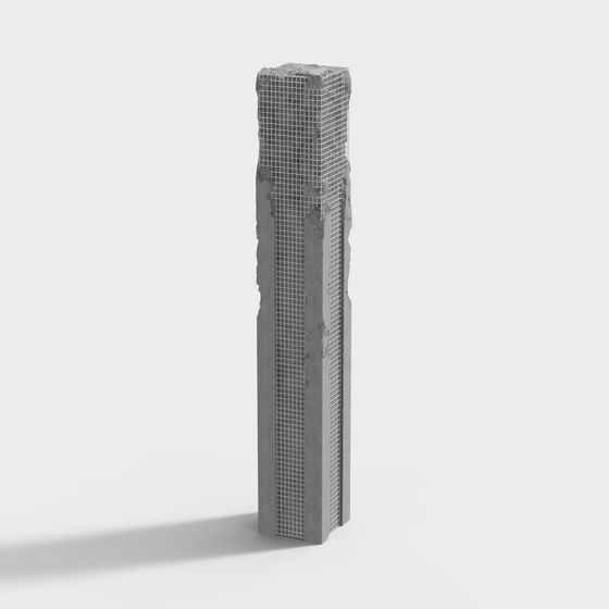 Low Poly Concrete Column 3D Model