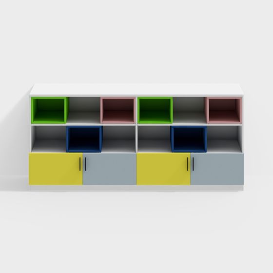 Colorful Storage Cabinet 3D model for Modern Interiors