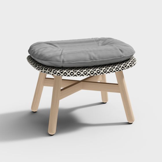 Cozy Footstool 3D model for Modern Spaces