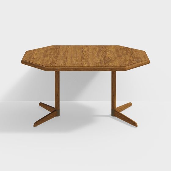 Elegant Octagonal Dining Table 3D model