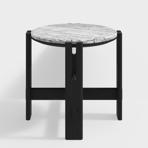 Unique Low-Polygon Round Table 3D model