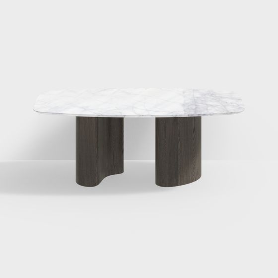 Streamlined Marble Dining Table 3D model