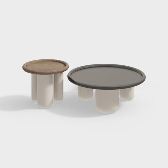 Streamlined Round Table 3D model
