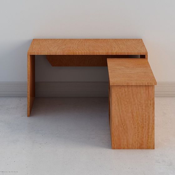 L-Shaped Desk 3D Model for Creative Projects