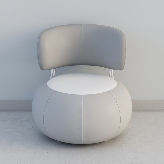 Stylish Round Sofa Chair 3D model for Modern Spaces