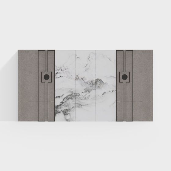 Mountain and River Scroll 3D model for Creative Projects