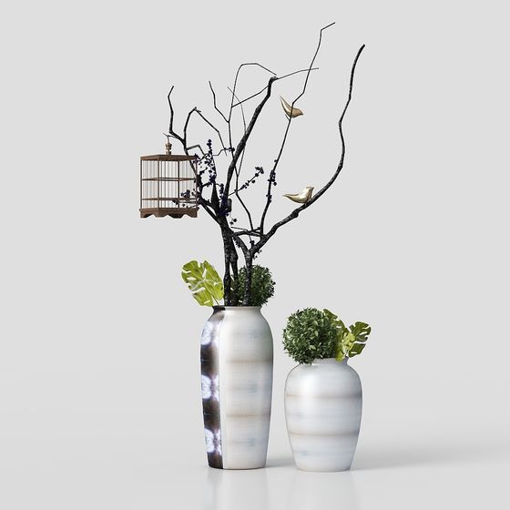 Low Poly Nature-Themed 3D Model – Minimalist Floral Design