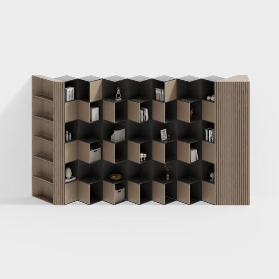 Modular Bookshelf 3D Model Design