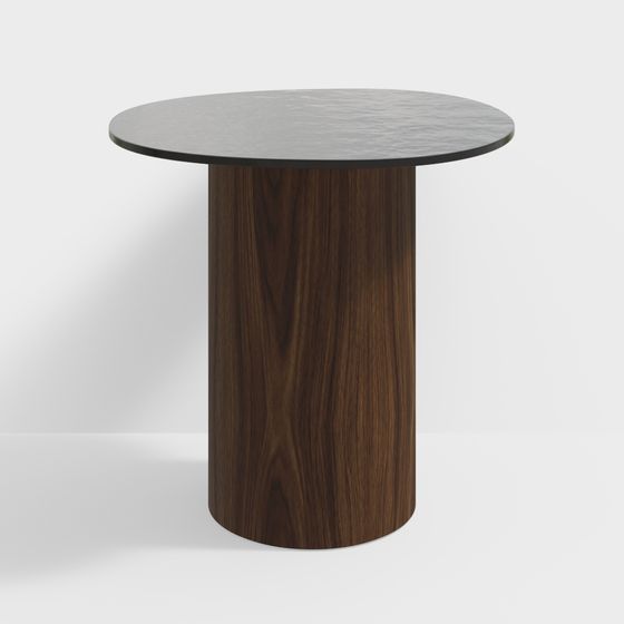 Stylish Cylinder Marble Table 3D model