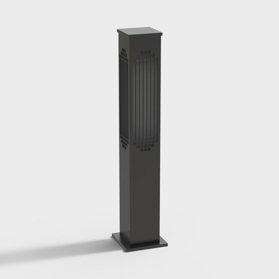 Pixel Column 3D model - Retro-Futuristic Design