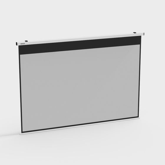 Low-Polygon Projection Screen 3D Model – Modern Grey Display