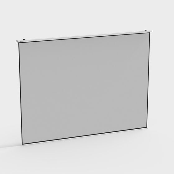 Low-Poly Projection Screen 3D Model – Gray Frame Display