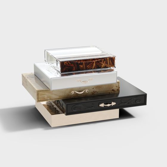 Layered Luxury Drawer 3D model