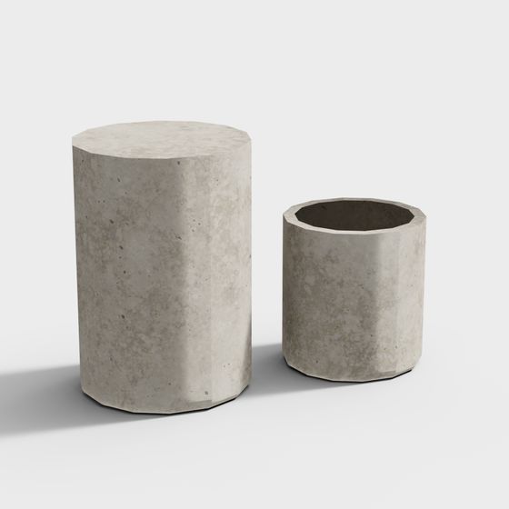 Low-Poly Concrete Cylinder 3D model