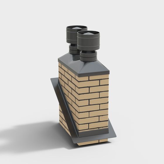 Charming Chimney 3D model with Realistic Textures