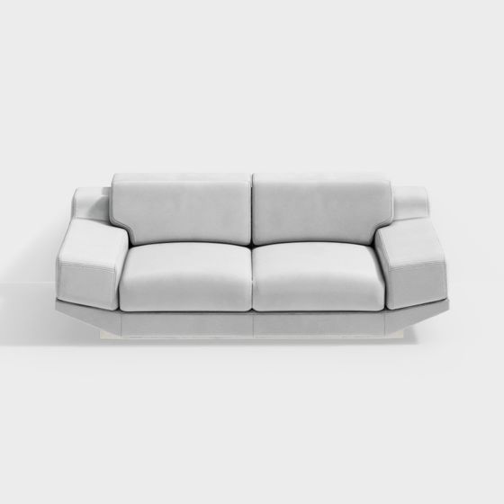 Modern White Double Sofa – Free 3D Model