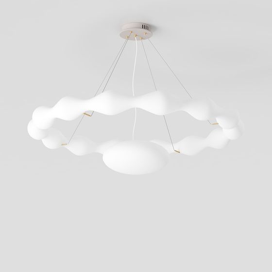 Cloud Chandelier 3D Model – Low-Poly Airy Lighting